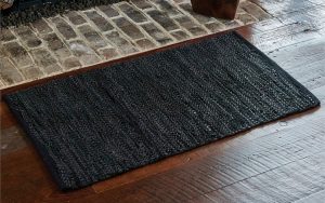 Real Leather Rag Rug Log Cabin Ranch Mat – Moose-R-Us.Com Antiques ...