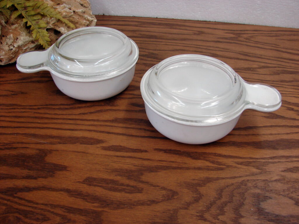 Two Vintage Corning Grab It Handled Ramekin P-150 White CorningWare ...