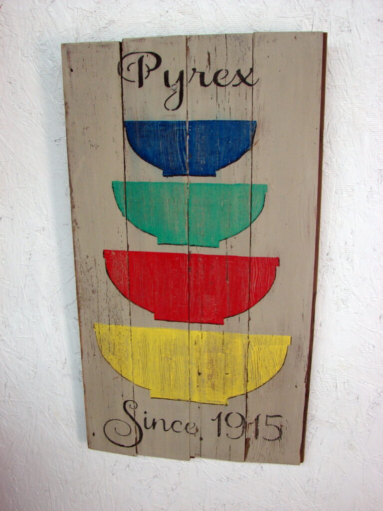 Vintage PYREX Since 1915 Round Mixing Bowl Hand Painted Advertising ...