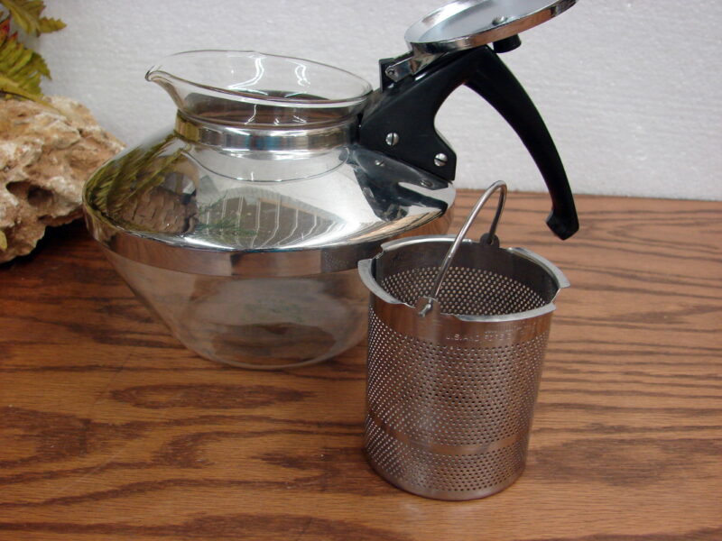 Vintage PYREX #6620 Teamakers Inc Chrome MCM Atomic Tea Infuser Pot ...
