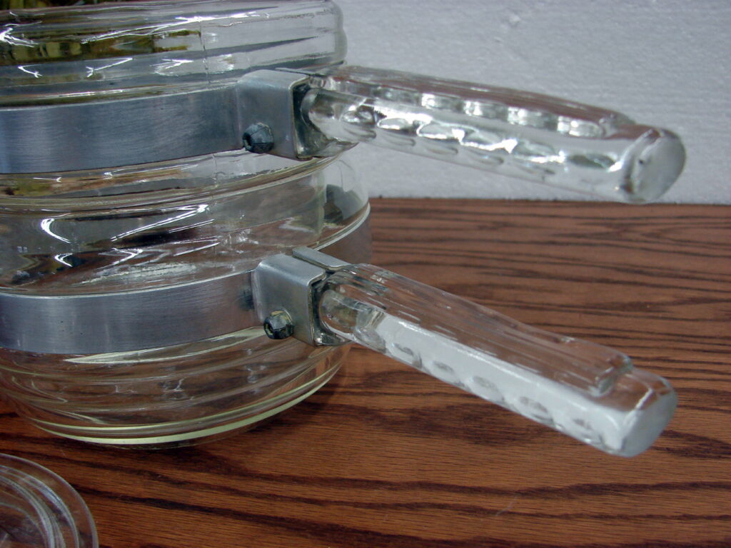 Antique 1940's Glasbake McKee Range-Tec Double Boiler Complete - Moose ...