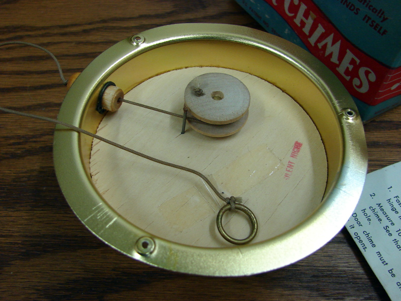 Vintage Silent Night Swiss Musical Door Chime Christmas Season Pull ...