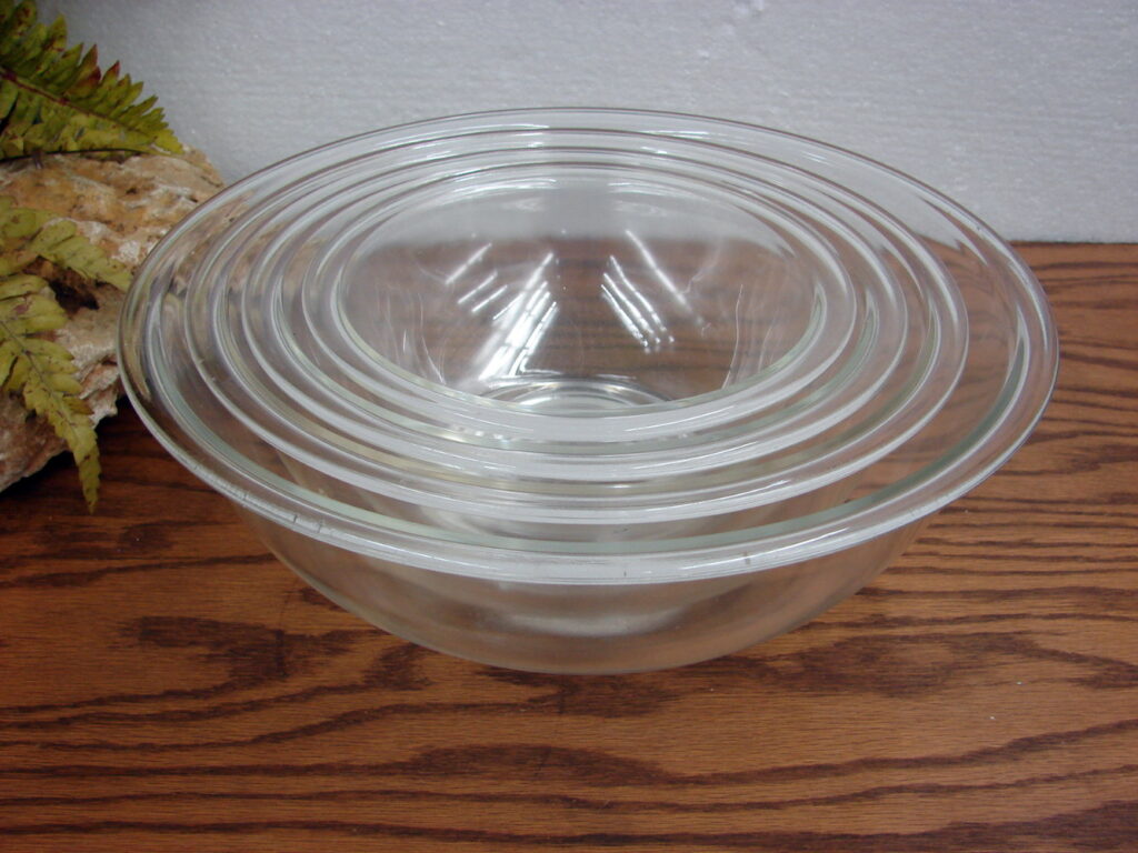 Vintage PYREX #322 #323 #325 #326 Clear Round Mixing Bowls Plain No ...