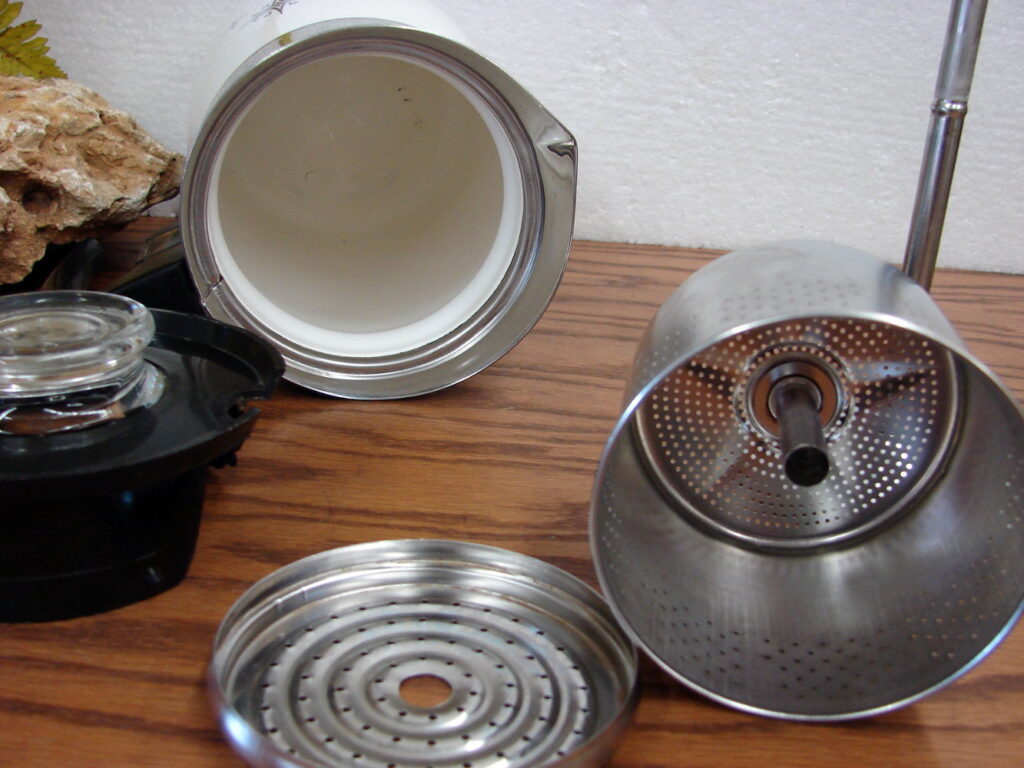 Vintage Corning Ware Black Starburst Atomic Coffee Percolator 6 Cup ...