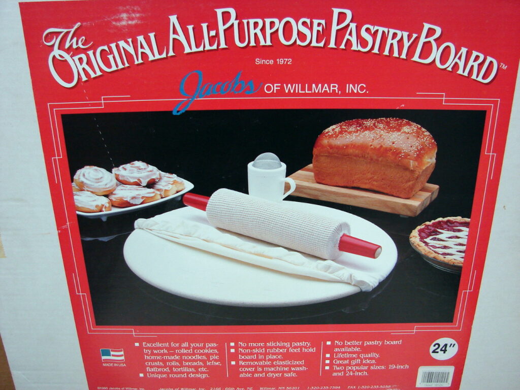The Original All-Purpose Pastry Board Jacobs of Willmar 24" w/ Cover ...
