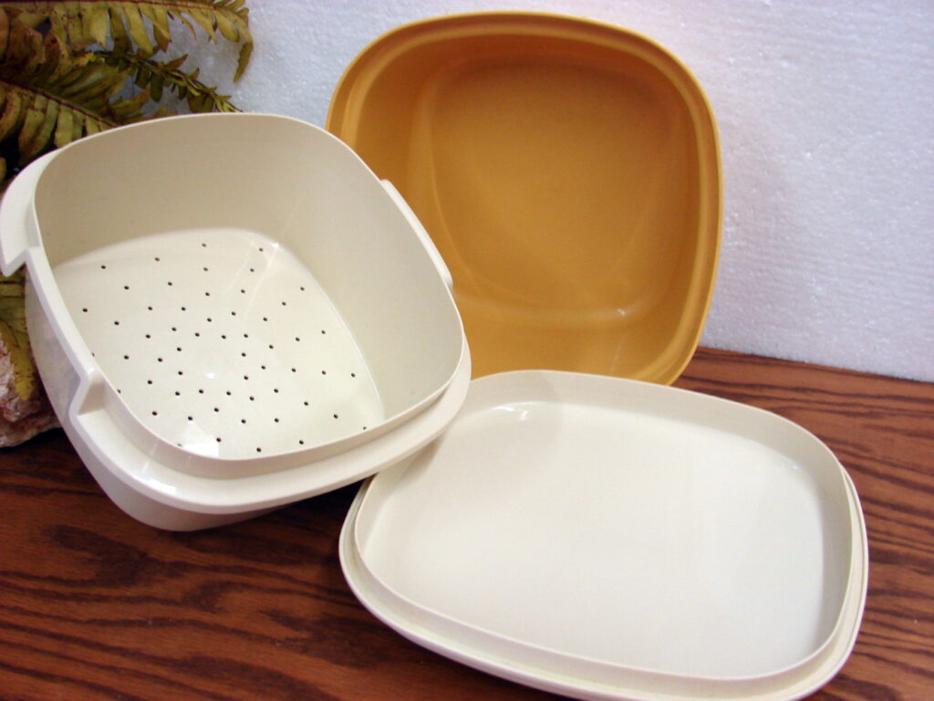 Vintage Tupperware Harvest Gold/White #888 Square Steamer - Moose-R-Us ...