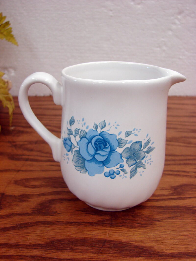 Vintage Corelle Blue Velvet Rose Small Pitcher Creamer - Moose-R-Us.Com ...