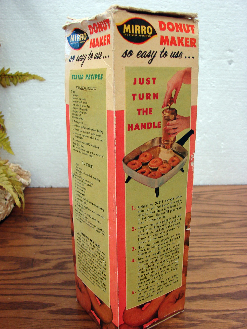 Vintage Mirro Tri Color Aluminum Donut Maker #352 Box Recipes ...