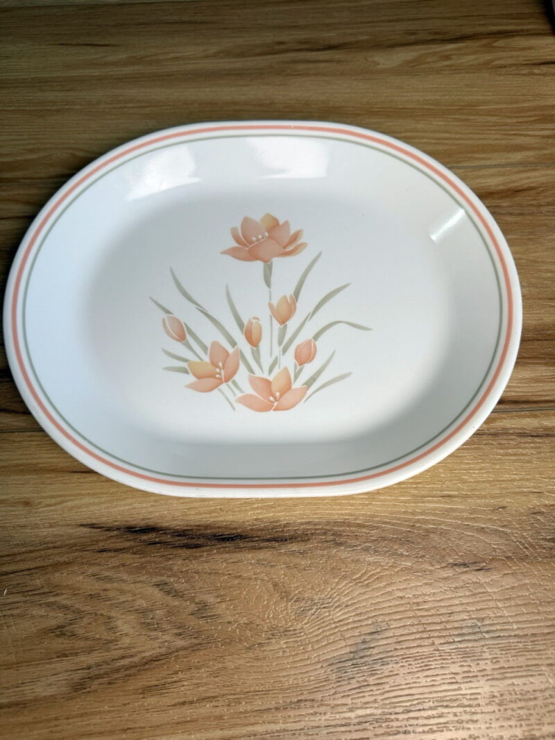 Vintage Corning Ware Corelle Peach Floral Oval Serving Platter - Moose ...