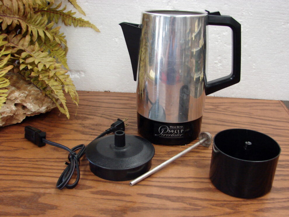 Complete Vintage Chrome Black West Bend 5-9 Cup Coffee Percolator ...